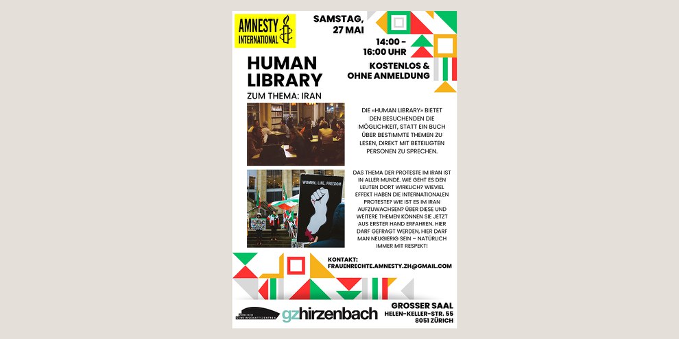 «Human Library» – Iran — amnesty.ch